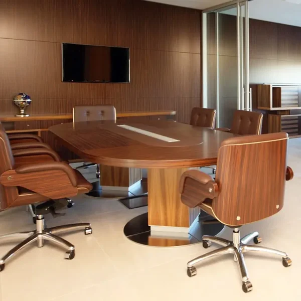 Luxury Real Wood Boardroom Tables With Cable Management 2024